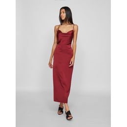 Vila Damen Tr&auml;gerkleid "VIRAVENNA STRAP ANKLE DRESS - NOOS", rot, Gr. 42, unifarben, Web, Obermaterial: 100% Polyester, Kleider, Kunstfaser, regular