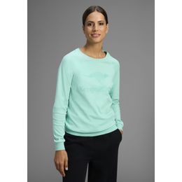 Kangaroos Damen Sweatshirt, gr&uuml;n, Gr. 36, bedruckt, unifarben, Interlock, Obermaterial: 100% Baumwolle, Sweatshirts, mit Rundhalsausschnitt, Langarm,