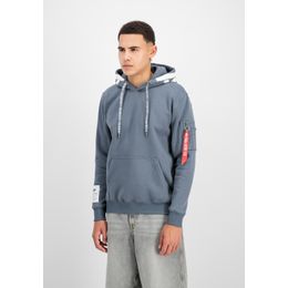 Hoodie Alpha Industries "Alpha Hoodie", Herren, Gr. L, blau (denim blau), Obermaterial: 80% Baumwolle, 20% Polyester, regular fit, Sweatshirts Hoodie