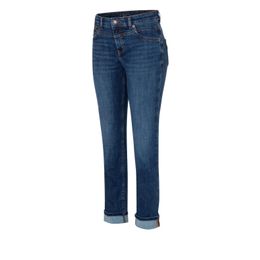 MAC Damen Slim-fit-Jeans "RICH SLIM", blau, Gr. 44, unifarben, Denim/Jeans, Obermaterial: 82% Baumwolle, 9% Polyester, 5% Elastomultiester, 4%
