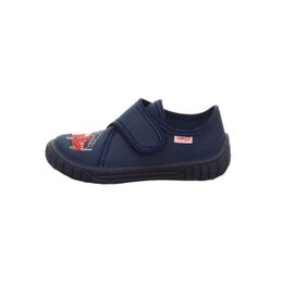 Superfit M&auml;dchen Hausschuh "BILL, WMS: mittel", Gr. 26, blau, Textil, bestickt, Schuhe, Kindergarten Schuh im Jeans-Look, Gr&ouml;&szlig;enschablone zum Download