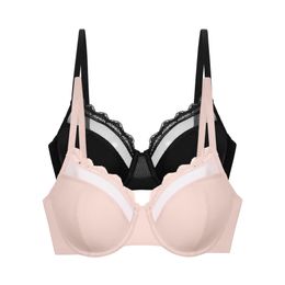 Dorina Damen B&uuml;gel-BH "Jana", Gr. 85, schwarz, Microtouch, Obermaterial: 82% Polyamid, 13% Elasthan, 5% Polyester, BHs, Spitzen-Details