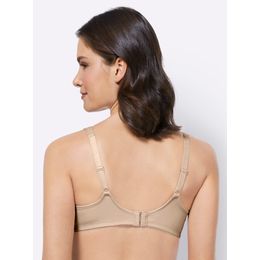 Damen B&uuml;gelloser BH, Gr. 110, beige, 60% Baumwolle, 35% Polyamid, 5% Elasthan, BHs