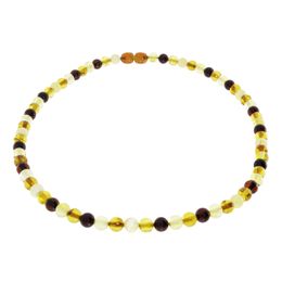 OSTSEE-SCHMUCK Damen Kette ohne Anh&auml;nger "- Kugel 6 mm - Bernstein -", 45, Bernstein, bunt, Bernstein, Halsketten