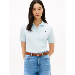 Tommy Hilfiger Damen Poloshirt "1985 REG PIQUE POLO"keepsake blau, Gr. S, unifarben, Piqu&eacute;, Obermaterial: 96% Baumwolle, 4% Elasthan, Shirts, mit