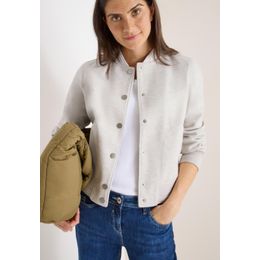 Cecil Damen Blousonlight greige melange, Gr. XXL, unifarben, Stoff, Obermaterial: 92% Polyester, 8% Viskose; Futter: 100% Polyester, Jacken, in