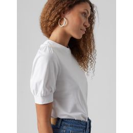 V&eacute;ro Moda VERO MODA Damen T-Shirt "VMKERRY 2/4 O-NECK TOP VMA JRS NOOS", wei&szlig;, Gr. XXL, unifarben, Jersey, Obermaterial: 100% Baumwolle, Shirts, mit