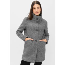 Fuchs & Schmitt FUCHS SCHMITT Damen Wollmantel "Wollmantel", grau, Gr. 40, unifarben, Web, Obermaterial: 75% Wolle, 25% Polyester, M&auml;ntel, Mit Rundhalsausschnitt