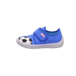 Superfit M&auml;dchen Hausschuh "BILL, WMS: mittel", Gr. 24, blau, Textil, bestickt, Schuhe, Kindergarten Schuh im Jeans-Look, Gr&ouml;&szlig;enschablone zum Download