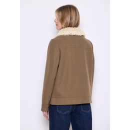 Damen Fellimitatjacke, braun, Gr. 38, STREET ONE STUDIO, unifarben, Stoff, Obermaterial: 90% Polyester, 10% Viskose. Futter: 100% Polyester. Kragen: