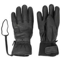 Skihandschuhe SOS "Stoneham", Damen, Gr. 7, schwarz (schwarz, grau), 100% Leder, unifarben, Handschuhe, mit Primaloft-Futter