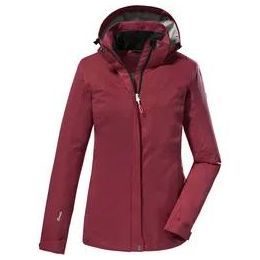 Outdoorjacke Killtec "KOS 133 WMN JCKT", Damen, Gr. 50, rot (weinrot), Obermaterial: 100% Polyester;Futter: 100% Polyester, Jacken Outdoorjacke, Wasser- und winddichte Damenjacke mit abnehmbarer Kapuze