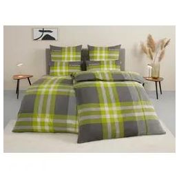 Bettw&auml;sche Tom Tailor HOME "Nick in Gr. 135x200 oder 155x220 cm", gr&uuml;n, B/L: 155cm x 220cm, 1 Stk., 1 Stk., Renforc&eacute;, B/L: 80cm x 80cm, 3 Stk., Renforc&eacute;, Obermaterial: 100% Baumwolle, Bettw&auml;sche, Bettw&auml;sche, mit Gratiszugabe G&auml;stehandtuch