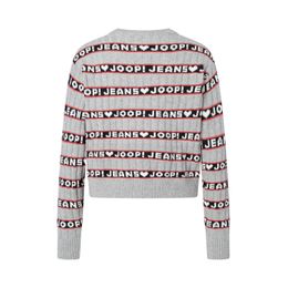 JOOP! JOOP Damen Strickpullover "Karen", grau, Gr. L, gemustert, mehrfarbig, Strick, Obermaterial: 60% Baumwolle, 30% Nylon, 10% Schurwolle, Pullover, mit
