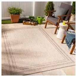 Teppich LIVABLISS "LENON", neutral, B:160cm H:4mm L:213cm, Kunstfaser, Teppiche, Teppich, Teppich In- /Outdoor Boho Jute-Optik, Balkon, Terrasse, Garten, Beige