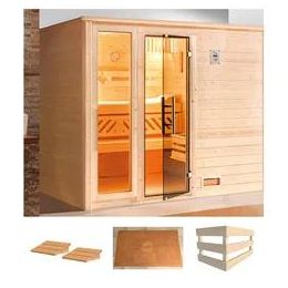 Sauna Weka "Bergen 3", beige (natur), ohne Ofen, (ohne Ofen), Saunen, ohne Ofen