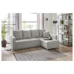 Jockenh&ouml;fer Ecksofa JOCKENH&Ouml;FER GRUPPE "Kappeln L-Form, B: 228 cm", grau (hellgrau), B:228cm T:90cm, Korpus: 100% Polyester;Kissen: 100% Polyester, Sofas, Ecksofa, mit Bettfunktion, Bettkasten & Zierkissen