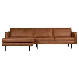 Ecksofa Woood "Rodeo Chaise Longue", braun (cognac), B:300cm H:85cm T:155cm, Sofas, Ecksofa, frei im Raum stellbar, H 85 cm x B 300 cm