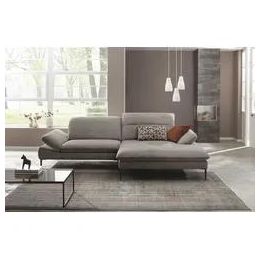 Ecksofa W.Schillig "enjoy&MORE, Designsofa, elegant und bequem, L-Form", grau (stone r66), B:294cm H:87cm T:185cm, Chenille-Flachgewebe R66 (85% Polyester, 15% Nylon);Longlife Xtra-Leder Z59: Glattleder mit modischer Pr&auml;gung. Hautst&auml;rke 0, 9 - 1, 1 mm;Stoff S37 (100% Polyester), Sofas, Ecksofa, Sitztiefenverstellung, F&uuml;&szlig;e schwarz pulverbeschichtet, Breite 294 cm