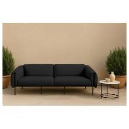 3-Sitzer Home Affaire "Lumi", schwarz, B:226cm H:73cm T:96cm, 100% Polip, Sofas, Outdoor Gartensofa, wetterfeste Materialien, Breite 228 cm