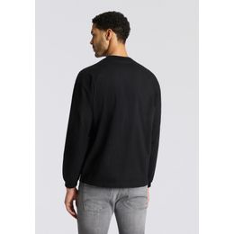 Hugo Herren Langarmshirt "Daposo"schwarz001, Gr. S, unifarben, Single Jersey, Obermaterial: 100% Baumwolle, Shirts, Rundhalsausschnitt, Relaxed Fit,