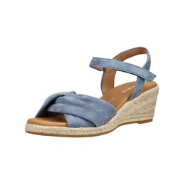 Gabor COMFORT Damen Keilsandalette "Gabor Comfort Sandalen Leder", Gr. 40, blau, Leder, Schuhe