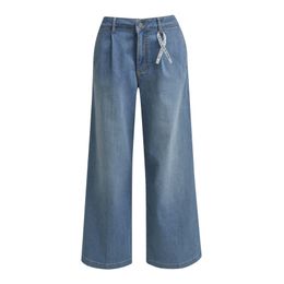 Smith & Soul SMITH & SOUL Damen Weite Jeans, blau, Gr. 29, Abriebeffekte, Denim/Jeans, Material: 99% Baumwolle, 1% Elasthan, Jeans, mit Used-Waschung
