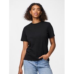 Pieces Damen Rundhalsshirt "PCRIA SS SOLID TEE NOOS BC"schwarz, Gr. XL, unifarben, Single Jersey, Obermaterial: 100% Baumwolle, Shirts