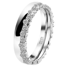 DOOSTI Damen Trauring "Schmuck Geschenk Silber 925 Trauring Ehering Partnerring LIEBE", 58,mit Zirkonia, Silber 925 (Sterlingsilber), 5mm, silber,