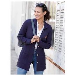 Cardigan Casual Looks, Damen, Gr. 40, blau (marine), 50% Viskose, 28% Polyester, 22% Polyamid, unifarben, Strickjacken