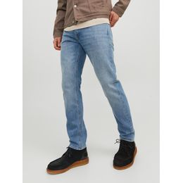 Jack & Jones JACK & JONES Herren Tapered-fit-Jeans "JJIMIKE JJORIGINAL CJ SN", blau, Gr. 33, Abriebeffekte, Denim/Jeans, Obermaterial: 99% Baumwolle, 1% Elasthan,