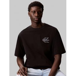 Herren T-Shirt "A- SS REL SEASONAL MONOLOGO TEE", schwarz, Gr. M, Calvin Klein Jeans, unifarben, Single Jersey, Obermaterial: 100% Baumwolle, Shirts,