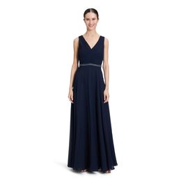 Vera Mont Damen Abendkleid "Damen mit Plissee", blau, festlich, Gr. 36, Chiffon, Obermaterial: 100% Polyester; Futter: 100% Polyester, Kleider,