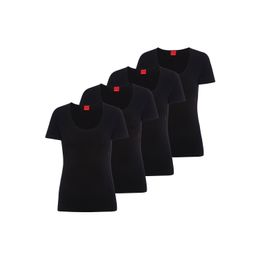 Hugo Damen T-Shirt "T-Shirt T-Shirt RN 4er Pack", schwarz, Gr. XS, Obermaterial: 95% Baumwolle CO. 5% Elasthan EL., Shirts