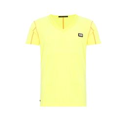 Cipo & Baxx CIPO & BAXX Herren T-Shirt "T-Shirt", gelb, Gr. S, unifarben, 100% Baumwolle, Shirts, mit Logo-Patch Prints