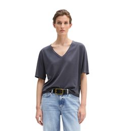 Marc O'Polo MARC O'POLO Damen T-Shirt "mit angeschnittenen &Auml;rmeln", grau, Basic, Gr. S, unifarben, Obermaterial: 67% Lyocell, 33% Baumwolle, Shirts