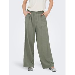 Only Damen Schlupfhose "ONLARIS LIFE HW PULL-UP PANT WVN NOOS"smokey olive, Gr. L, unifarben, Web, Obermaterial: 93% Viskose, 7% Polyester, Hosen,