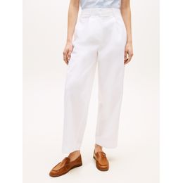 Tommy Hilfiger Damen Chinohose "COTTON BARREL PLEATED CHINO"th optic wei&szlig;, Gr. 36, unifarben, Web, Obermaterial: 65% Baumwolle, 33% Lyocell, 2%