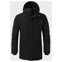 Sch&ouml;ffel Langjacke SCH&Ouml;FFEL "Urban Ins Parka Style Crivat MNS", Herren, Gr. 54, schwarz (9990, schwarz), Oberstoff: Aussenseite: 100% Polyester; (Membran: Thermoplastisches Polyurethan); Futter: 100% Polyester; Wattierung: 100% Polyester, regular fit, hoch geschlossener Ausschnitt, Jacken Langjacke