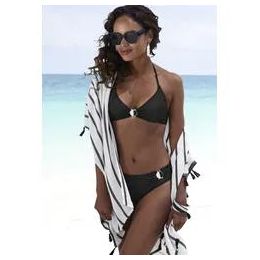 Triangel-Bikini JETTE, Damen, Gr. 34, Cup A/B, schwarz, Microfaser, Microfaser, Polyamid, unifarben, Bikini-Sets Triangel-Bikini, mit Zier-Accessoires