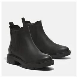 Chelseaboots Timberland "BRIMFIELDMID CHELSEA BOOT", Damen, Gr. 41,5, schwarz (blk full grain), Leder, Schuhe Chelseaboots, Stiefelette, Winterschuhe, Ankle Boots