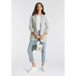 Laura Scott Damen Longblazer, gr&uuml;n, Gr. 38, Web, Obermaterial: 90% Polyester, 10% Elasthan. Futter: 100% Polyester, Blazer, mit gerafften &Auml;rmeln