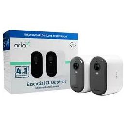 ARLO Smart Home Kamera "ESSENTIAL 2 XL FHD Outdoor Camera 2er-Pack", schwarz-wei&szlig; (wei&szlig;, schwarz), B:5,72cm H:9,65cm T:8,25cm, &Uuml;berwachungskameras