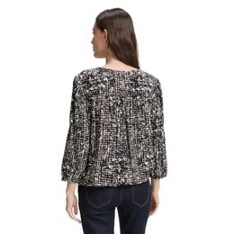 Tom Tailor Damen Shirtbluse, blau, Gr. 34, bedruckt, Web, Obermaterial: 100% Viskose, Blusen, mit All-Over Print