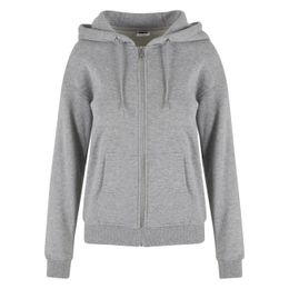 Urban Classics Damen Sweatjacke "Urban Classics Damen Ladies Classic Zip Hoody"grau, Gr. M, unifarben, 63% Baumwolle, 37% Polyester, Sweatjacken