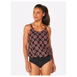 Tankini-Top feel good, Damen, Gr. 48, Cup D, bunt (schwarz, rot, bedruckt), Elasthan, Polyamid, Bikini-Oberteile