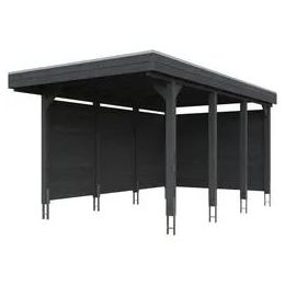 Skan Holz Einzelcarport SKANHOLZ "Friesland Set 1", grau (dunkelgrau), B/H/T: 221cm x, Carports