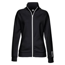 Damen Sweatjacke, BENCH. LOUNGEWEAR, Gr. 36, schwarz-wei&szlig;, Jersey, Obermaterial: 60% Baumwolle, 40% Polyester, bedruckt, unifarben mit Farbeinsatz,
