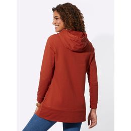 Casual Looks Damen Longsweatshirt, rot, Gr. 38, unifarben, 100% Baumwolle, Sweatshirts