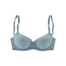 Lascana Damen Schalen-BH "Luciana", Gr. 90, blau, Spitze, Obermaterial: 89% Polyamid, 11% Elasthan, BHs, aus zarter Spitze, Dessous